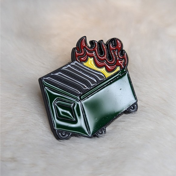 Handmade | Jewelry | Dumpster Fire Flame Enamel Pin | Poshmark